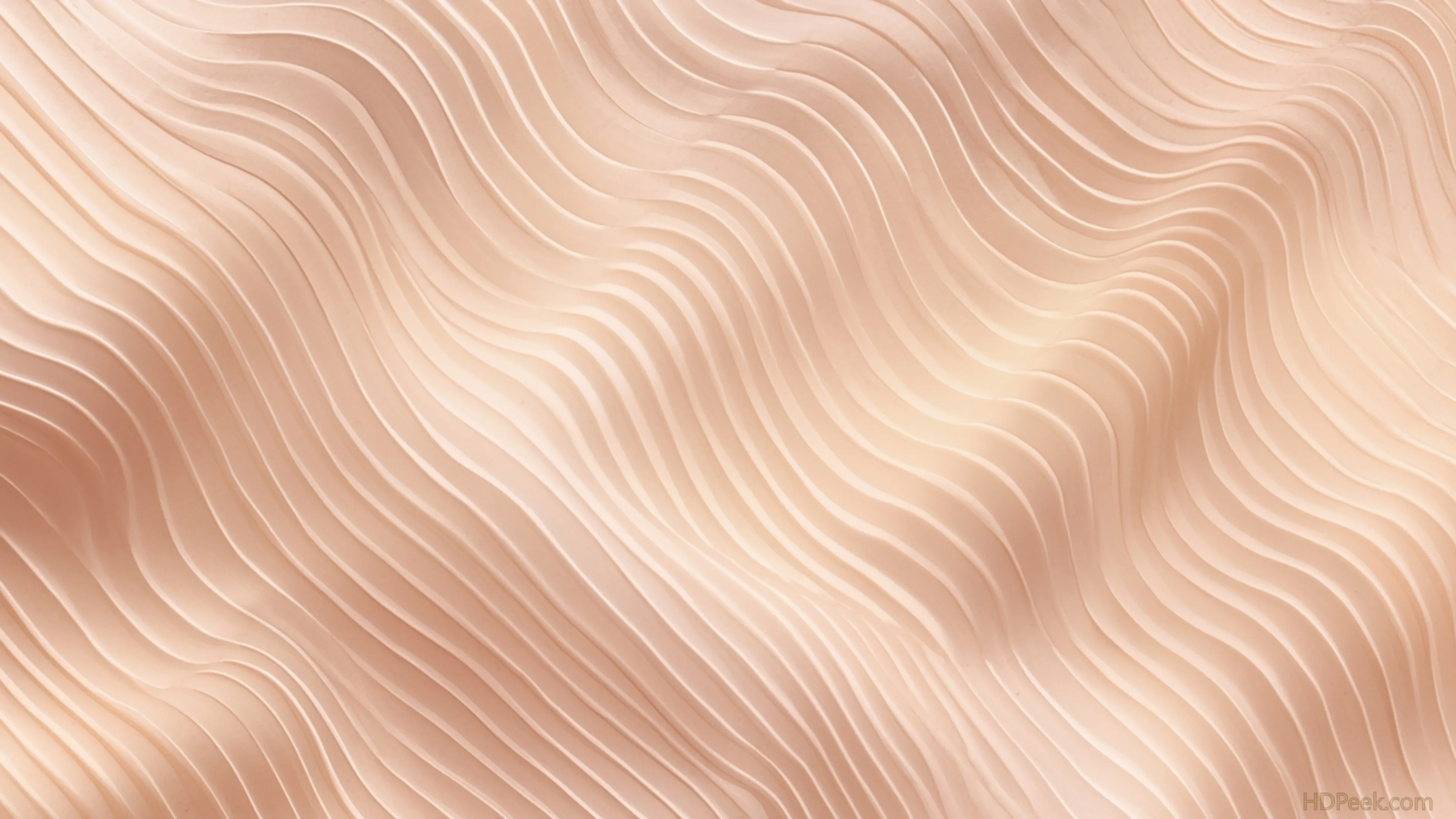 Minimalist Beige Wave Lines Subtle Pattern Wallpaper 4K UHD (3840x2160 ...