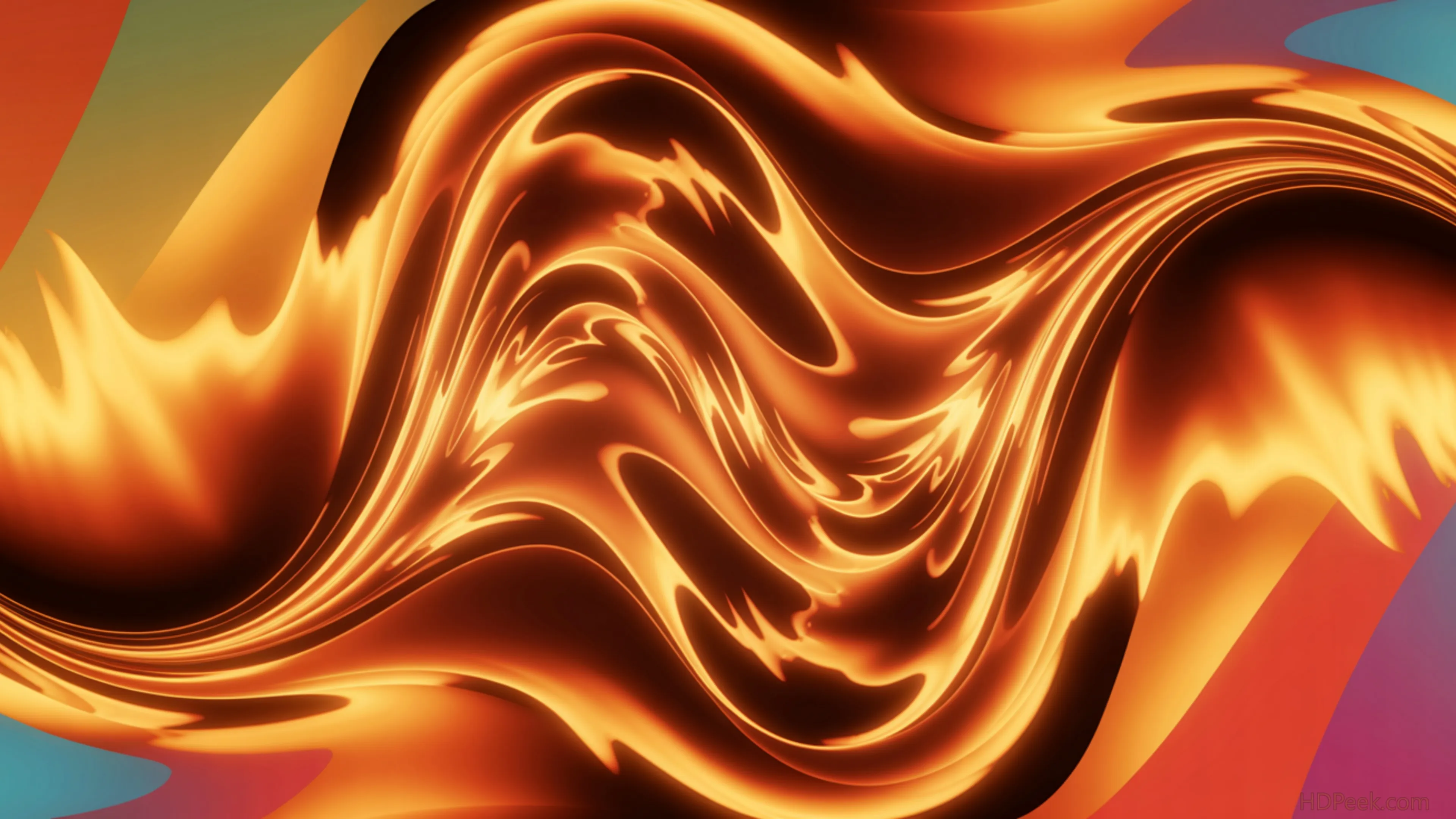 Vibrant Fire Flames Abstract Energy Flow Wallpaper 4K UHD (3840x2160 ...