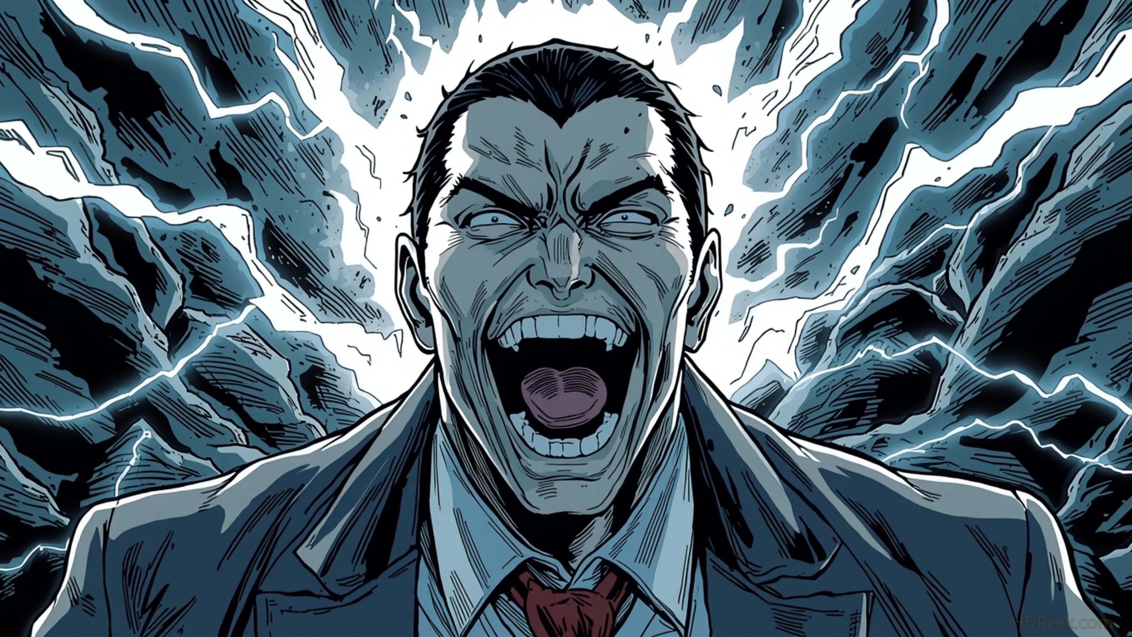Villain Laughing Maniacally Thunder Storm Backdrop Wallpaper - HDPeek