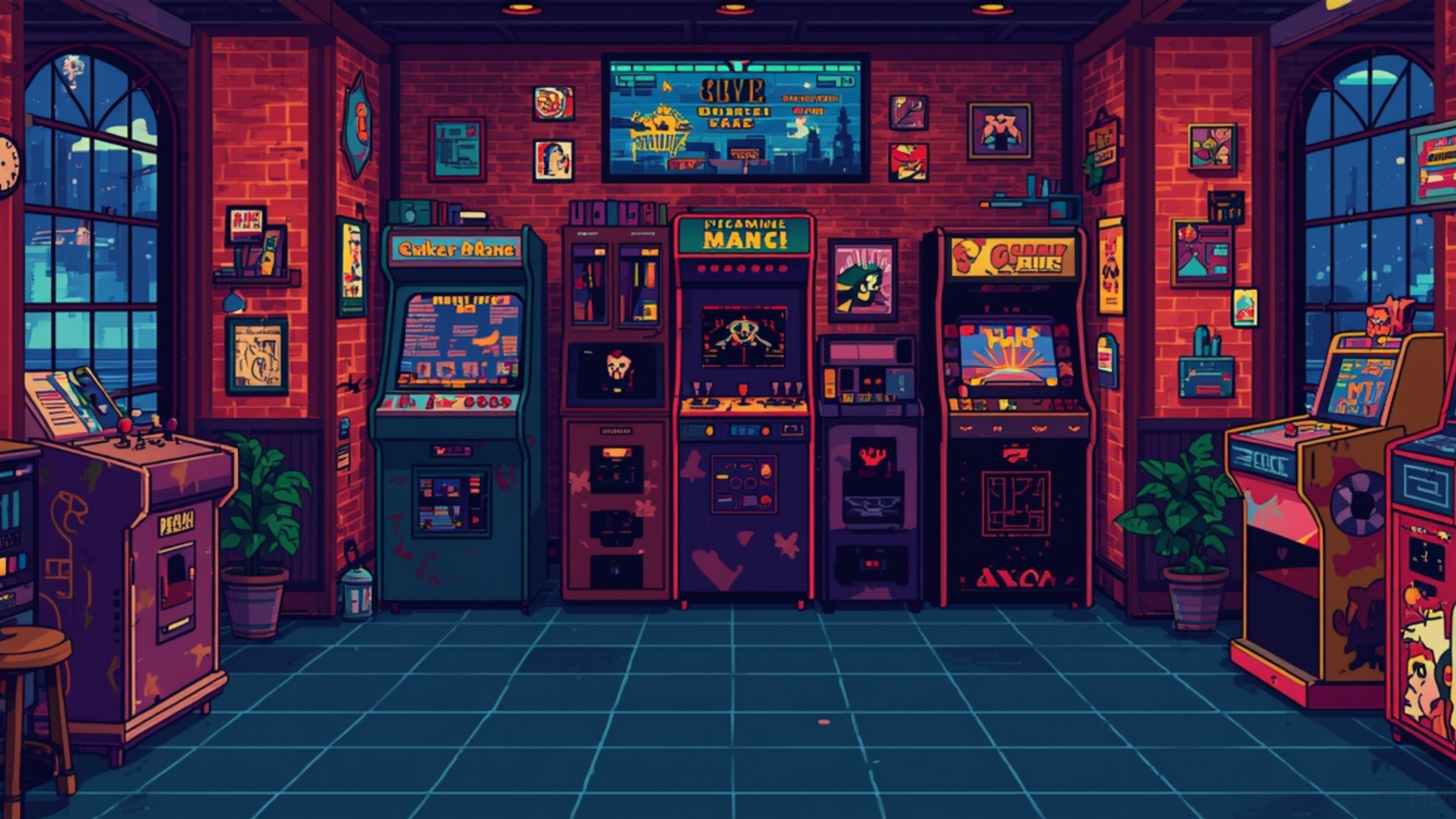 🕹️ Retro Arcade Cabinet Pixel Art Design 4K Wallpaper