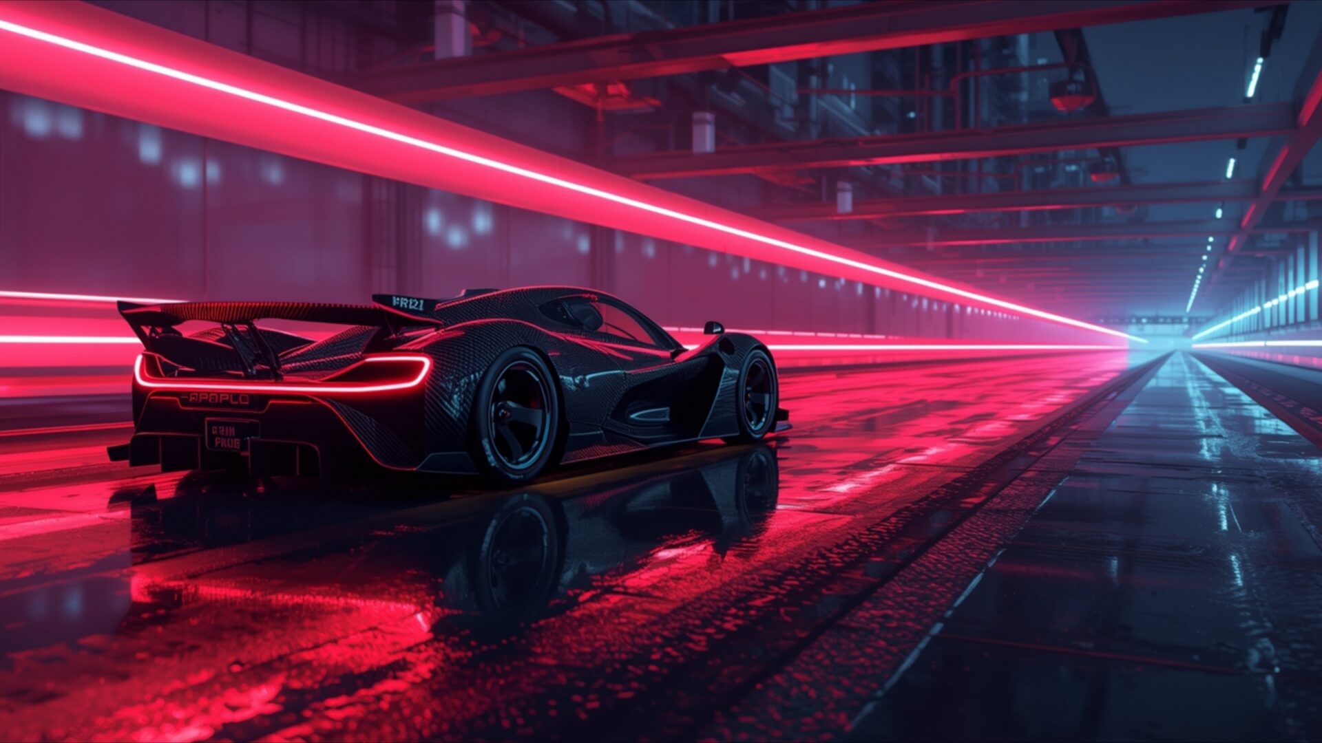 🏎️ Apollo IE Hypercar Rear View In Naked Carbon 4K Wallpaper