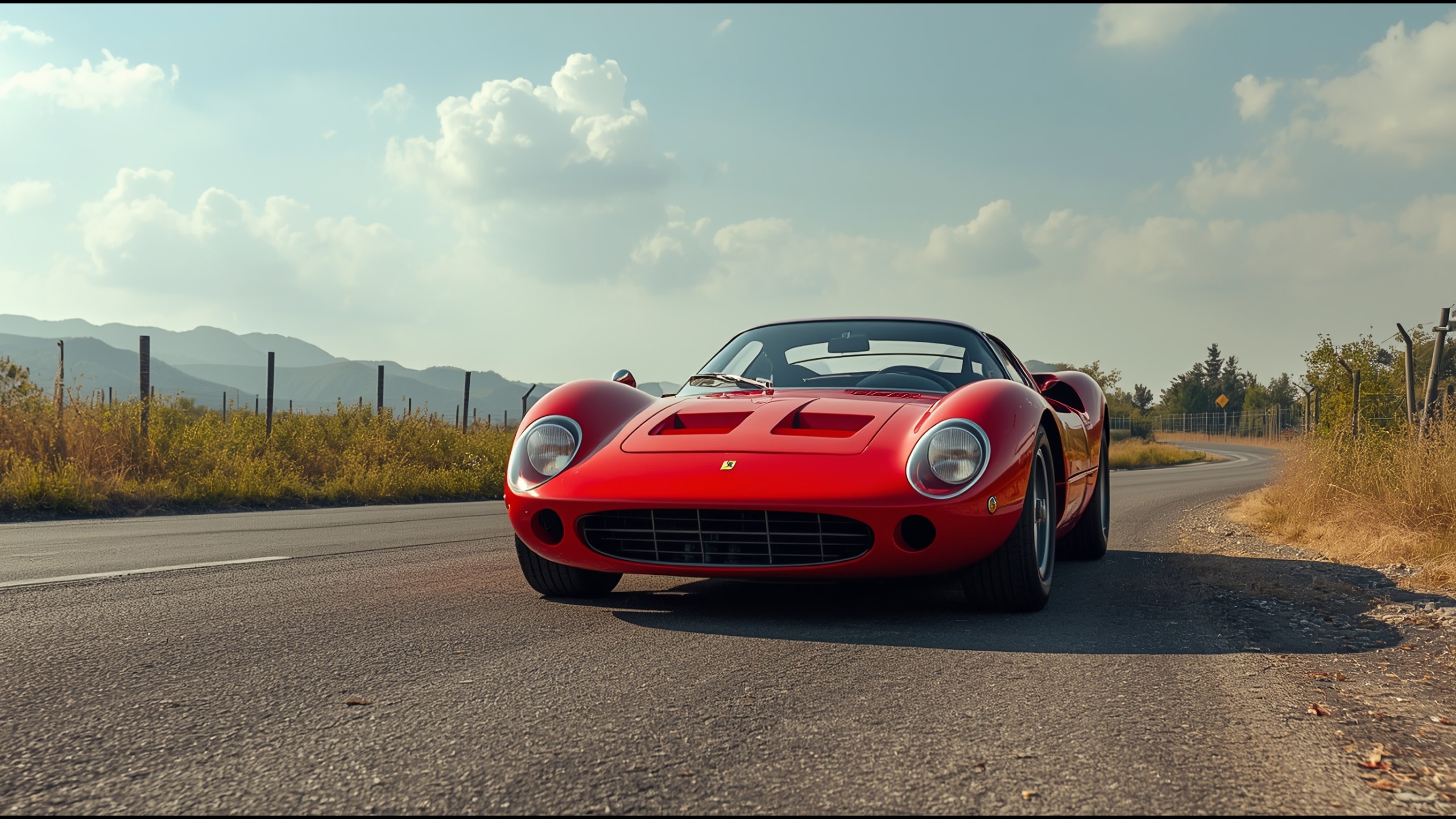 Classic Ferrari Red Race Car Wallpaper 2K QHD (2560x1440) - HDPeek.com