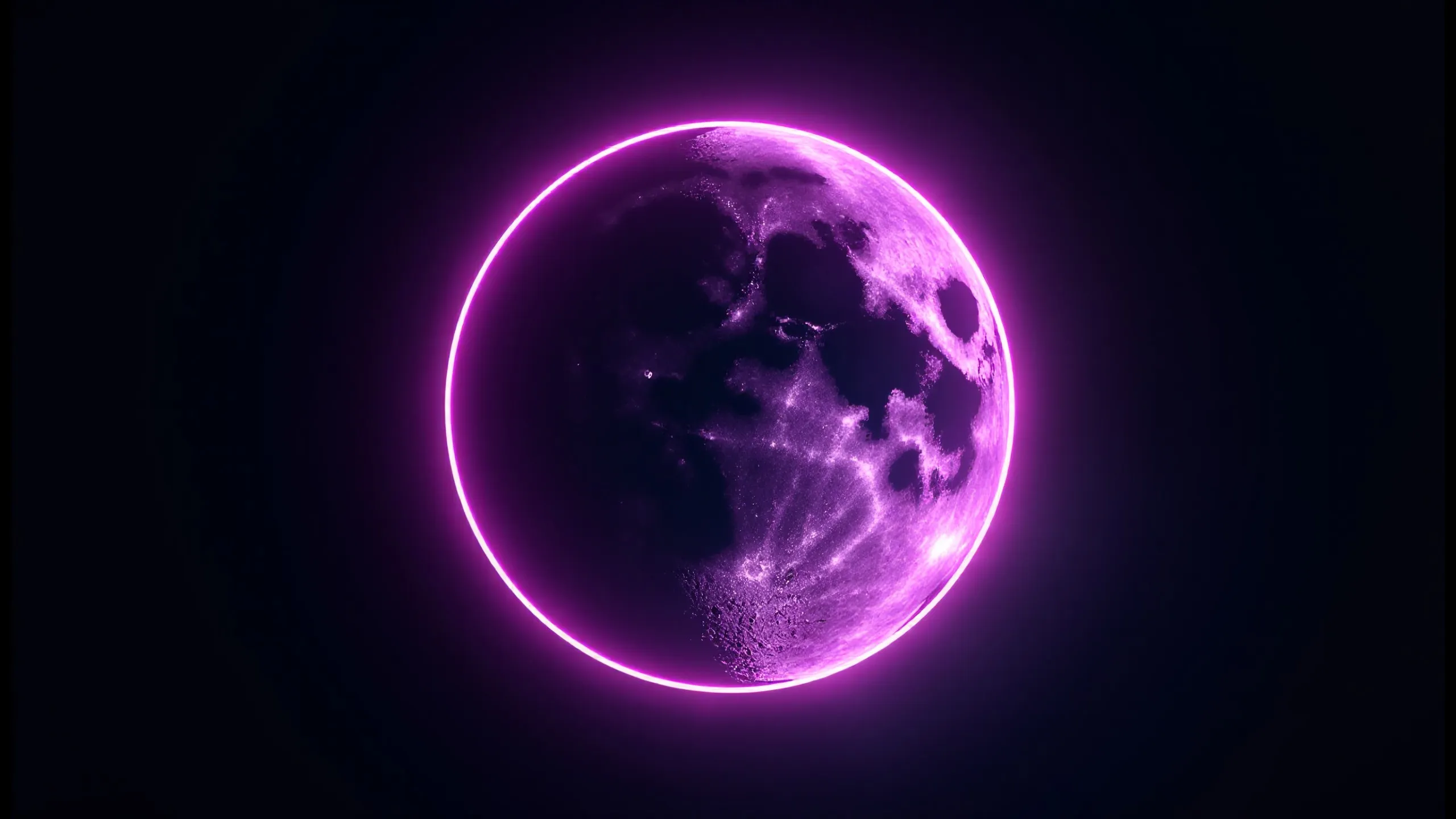 Neon Moon Phase Diagram Wallpaper 2K QHD (2560x1440) - HDPeek.com